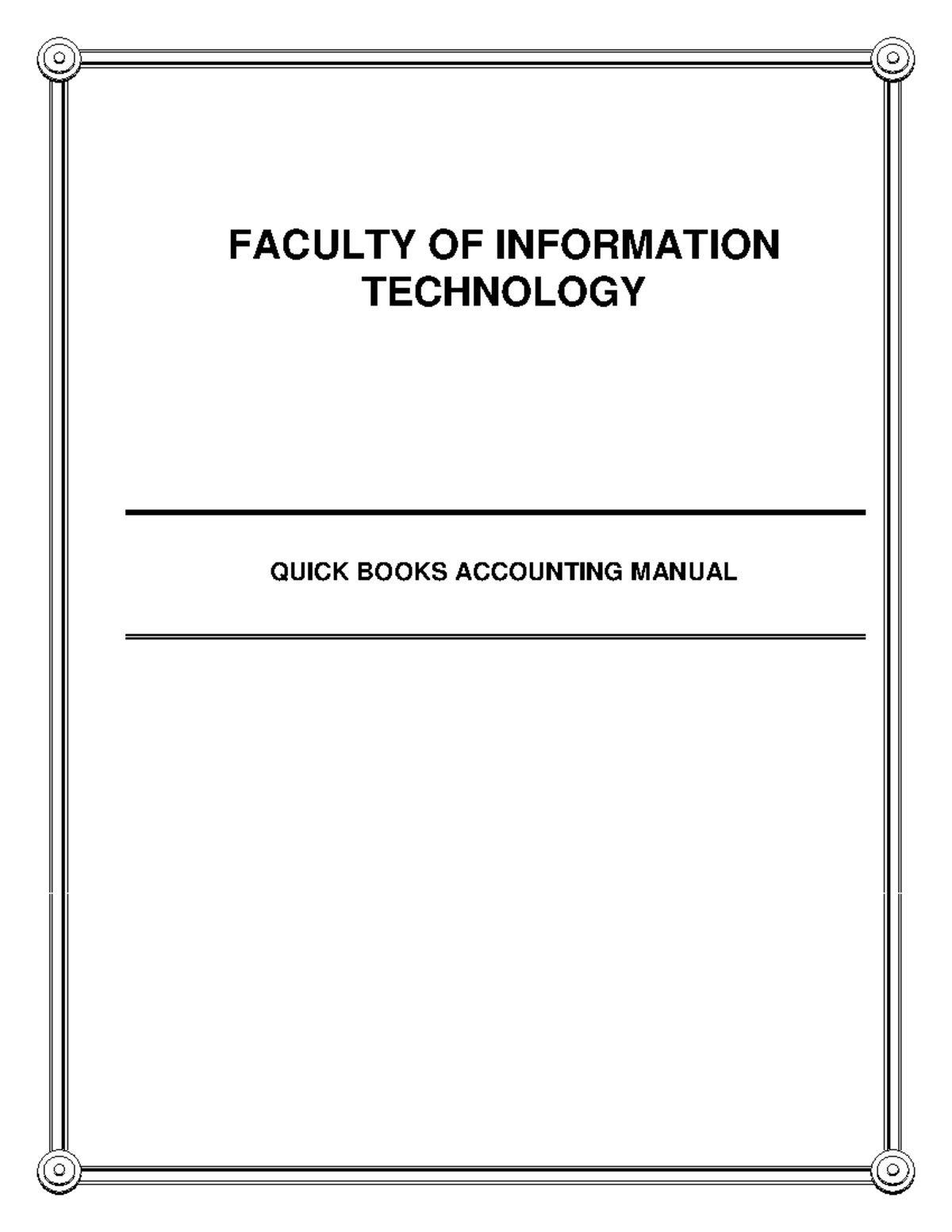 QuickBooks Accounting Manual: Creating Company Files and Accounts - Studocu