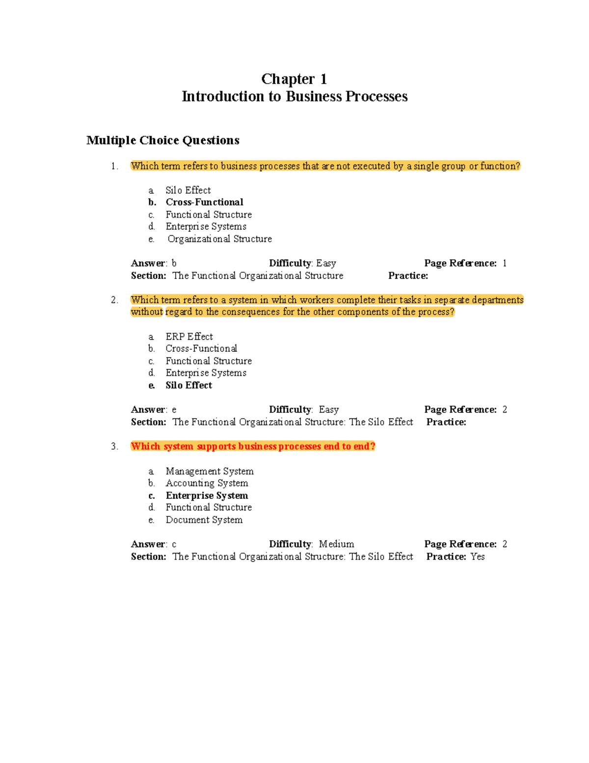 ND1 Multiple Choice Questions on Business Processes and Answers - Studocu
