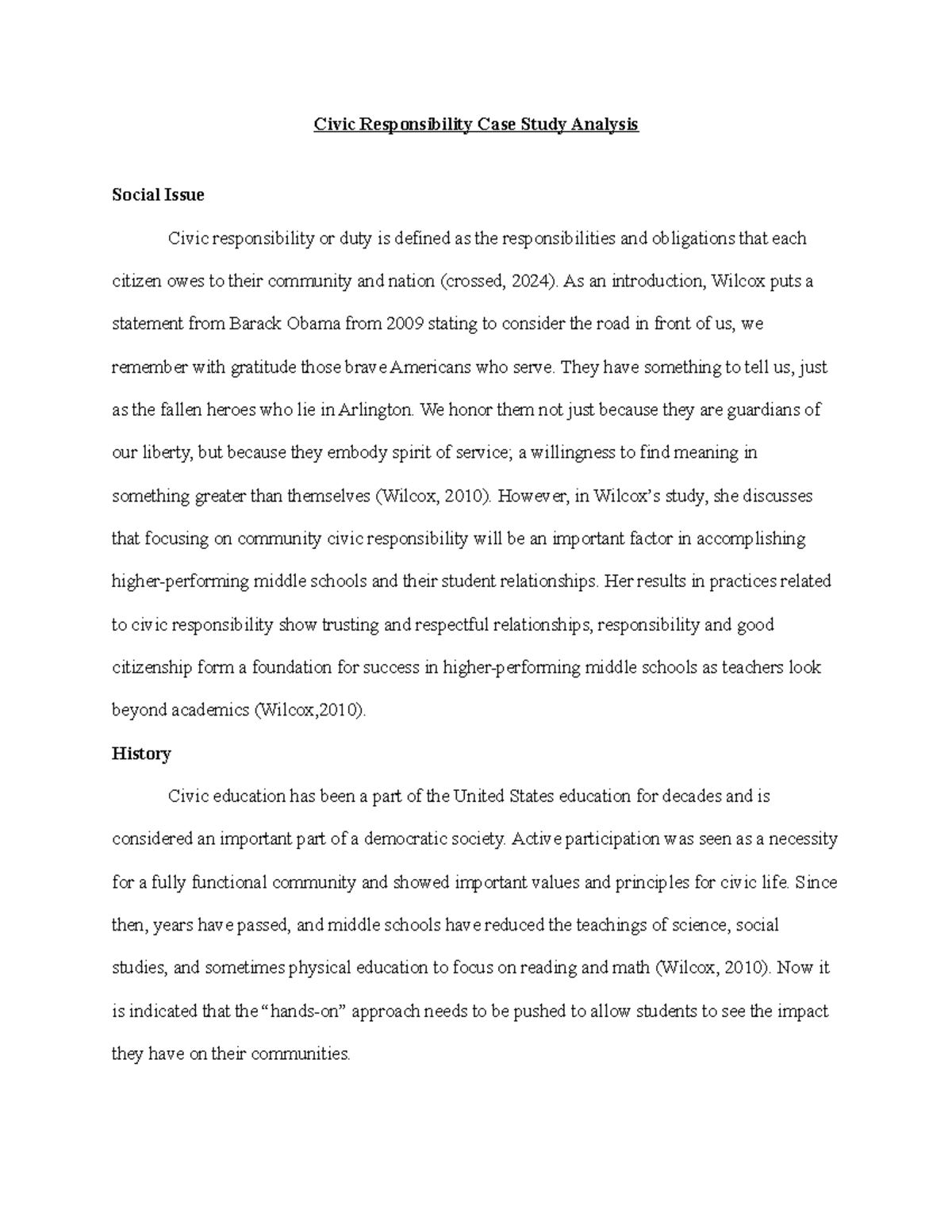 Civic Responsibility Case Study Analysis: Impact on Middle Schools ...