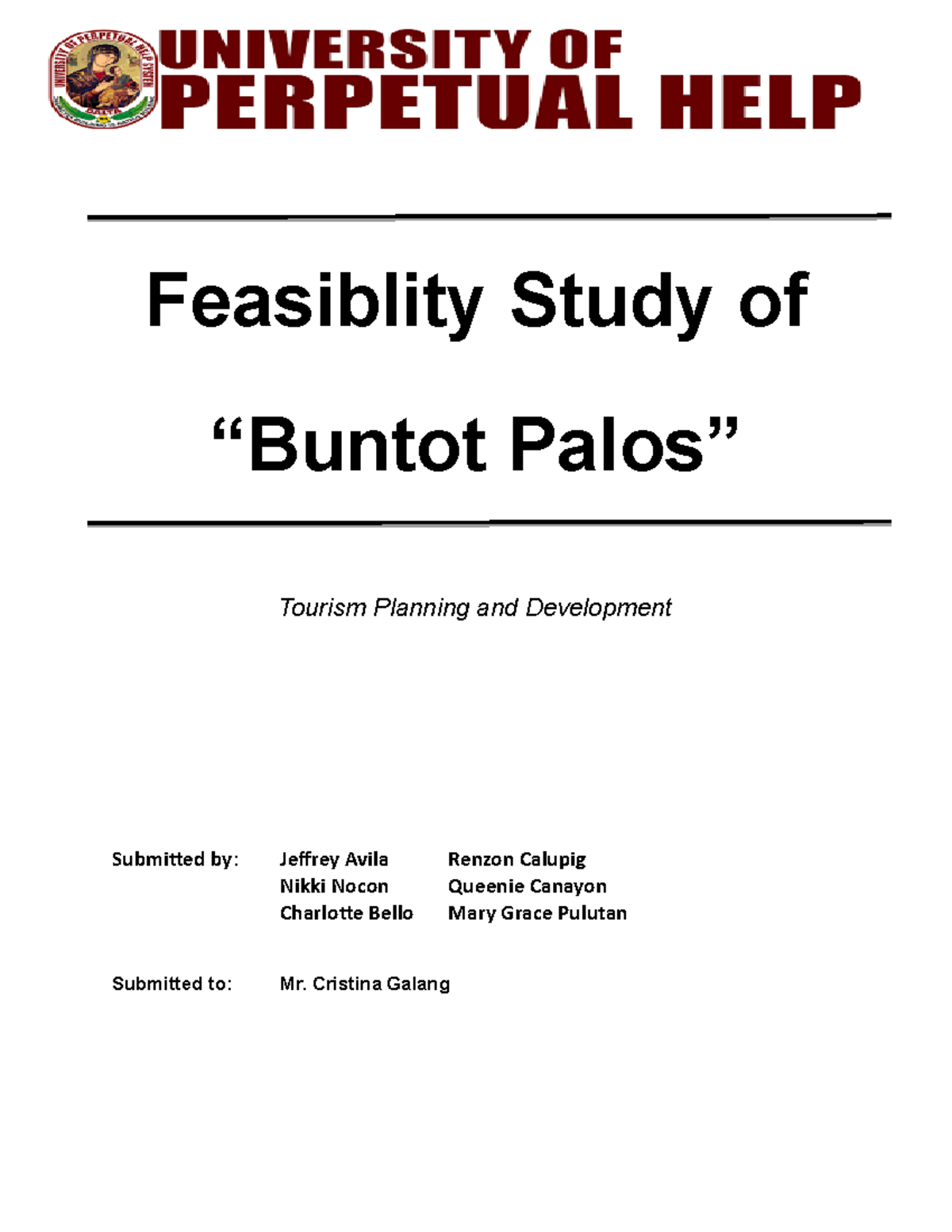 Buntot Palos - Feasiblity Study of “Buntot Palos” Tourism Planning and ...