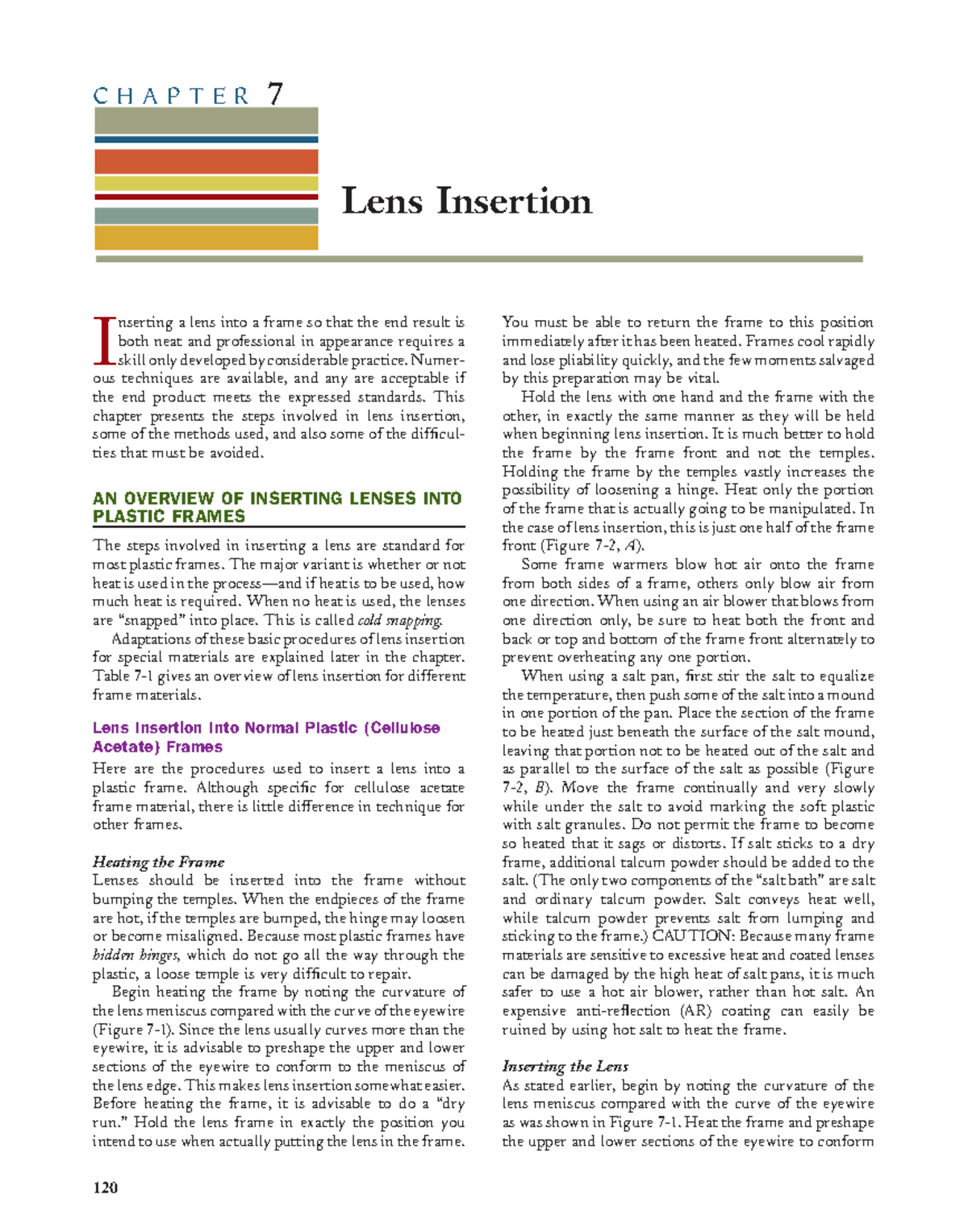 CHAPTER 7 Lens Insertion Techniques for Optical Frames - Studocu