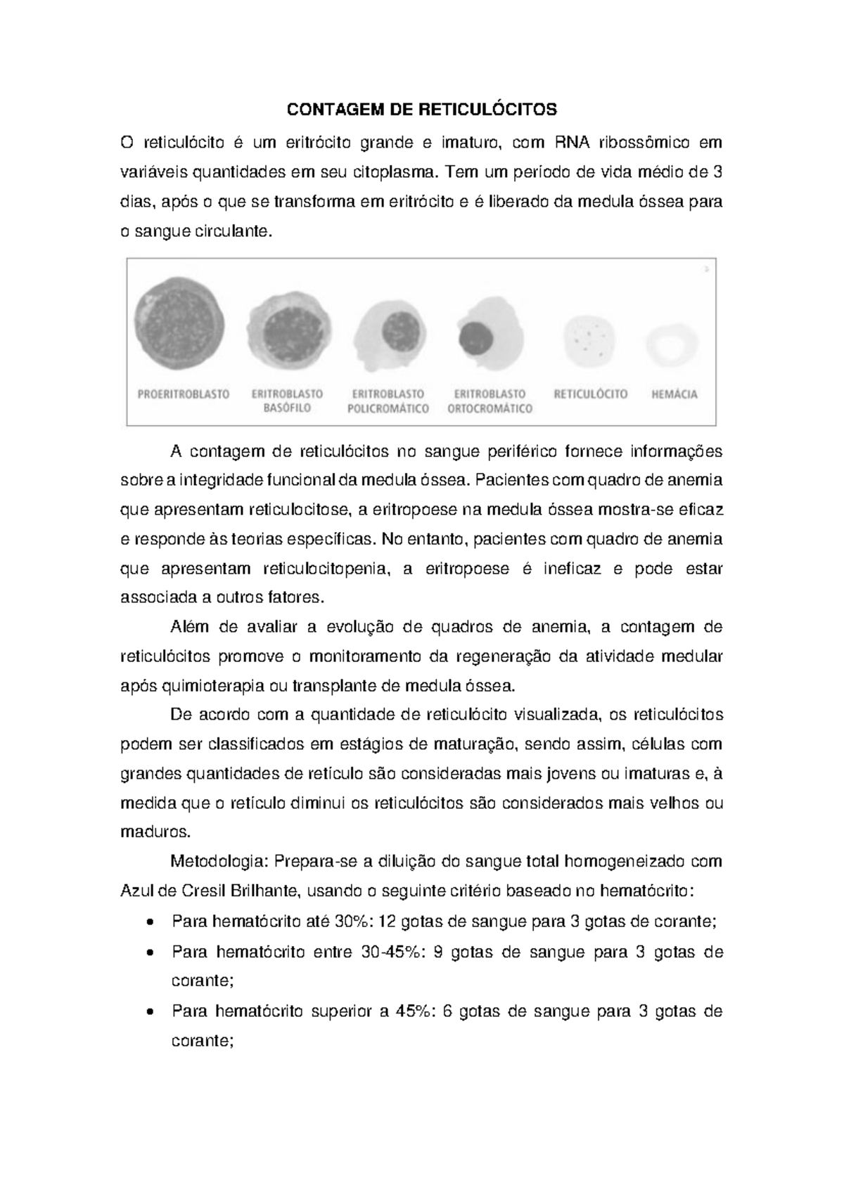 Coloracao De Wright De Reticulocitos
