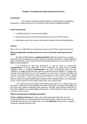 Global Interstate system module - The Contemporary World Unit II. The ...