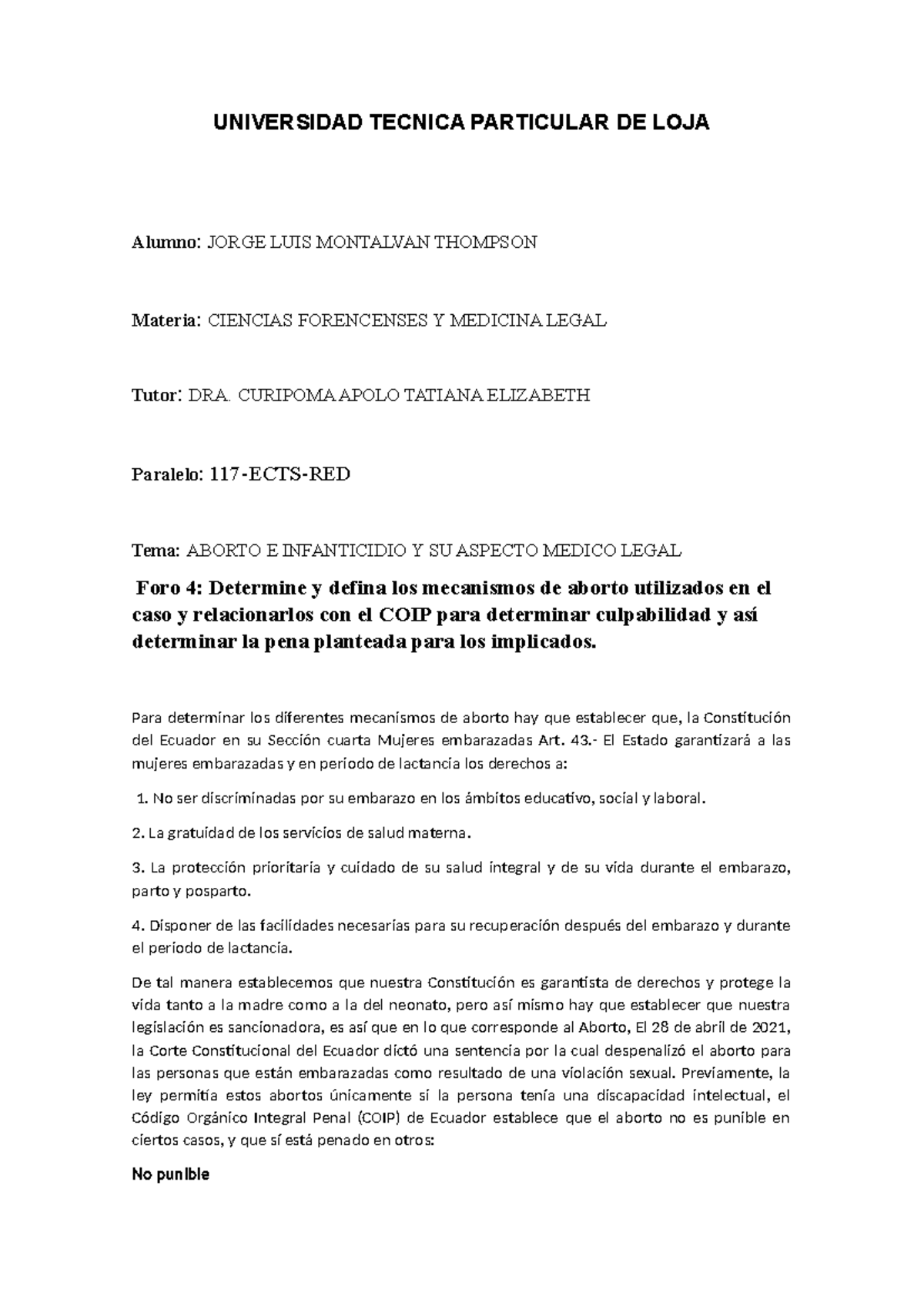FORO 2 forence por hacer 00123 - UNIVERSIDAD TECNICA PARTICULAR DE LOJA ...