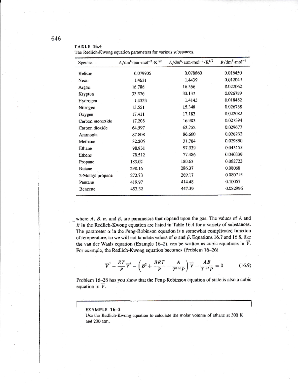 Tabla Redlich-Kwong: Constantes A y B para Diferentes Sustancias - Studocu