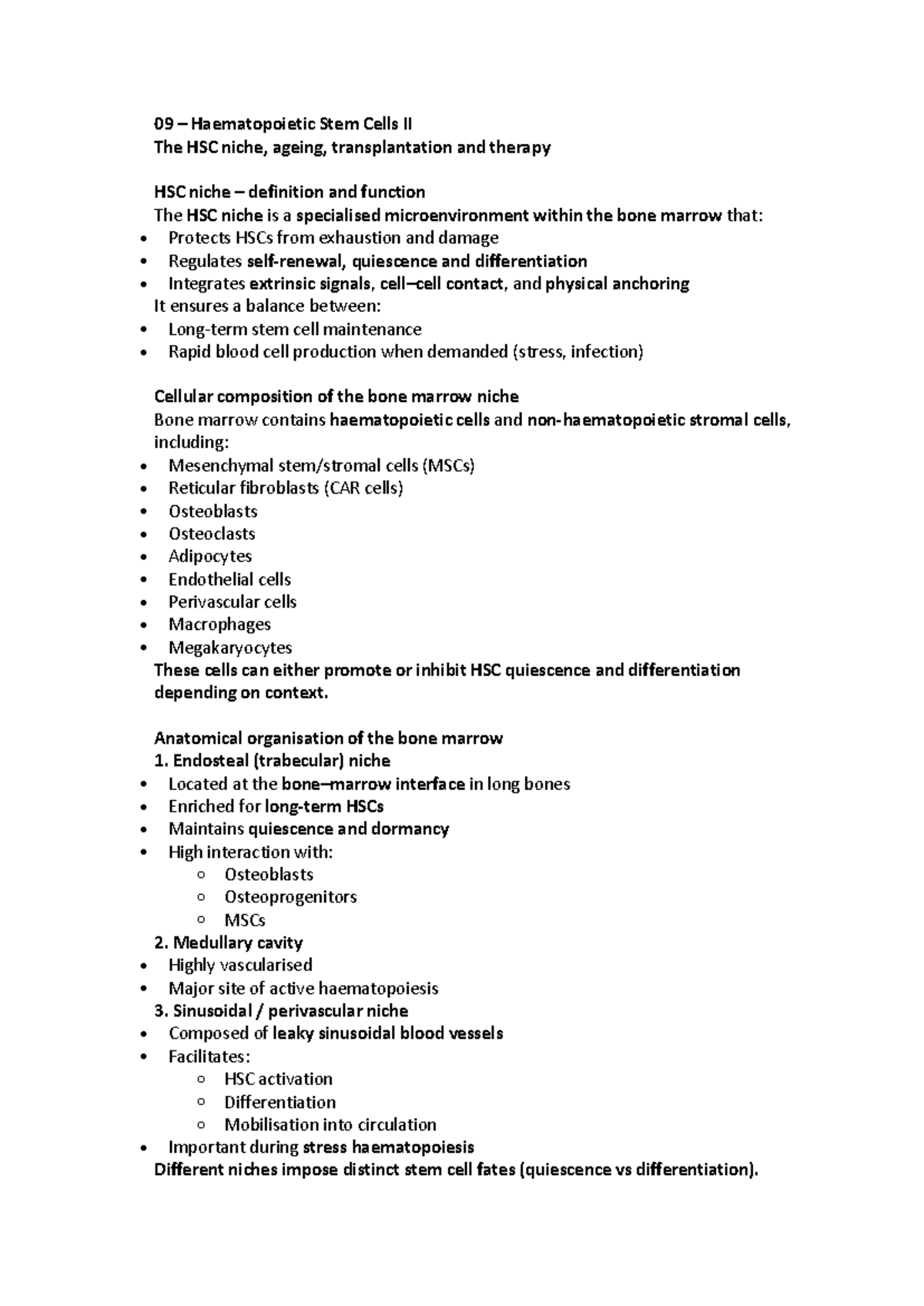 Lecture 09 - Haematopoietic Stem Cells: Niche, Ageing, and Therapy ...