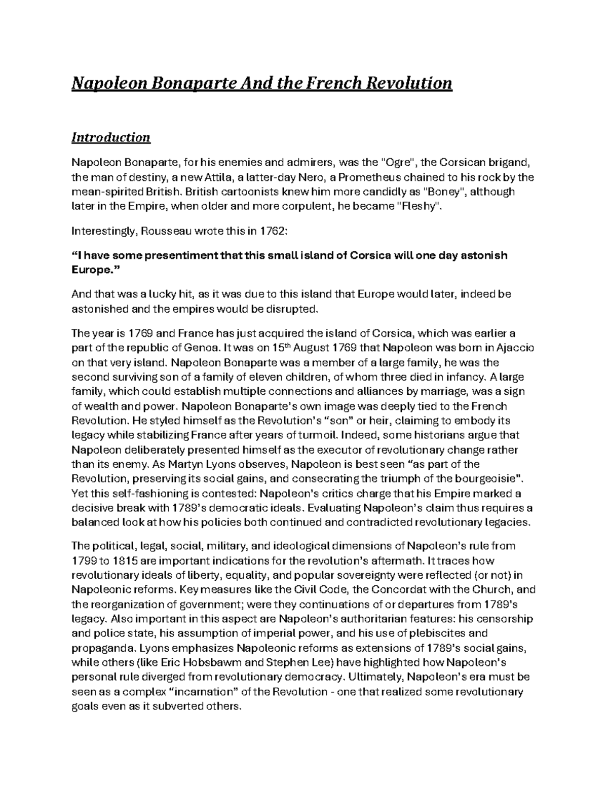 Napoleon Bonaparte and the French Revolution: A Complex Legacy Analysis ...