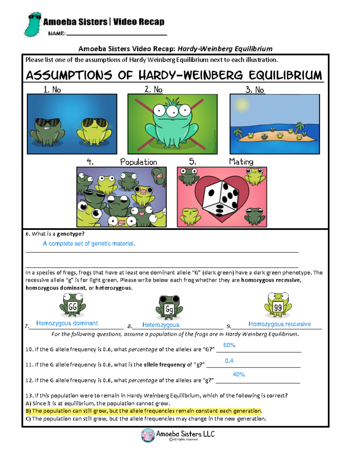 Annotated Video Recap: Hardy-Weinberg Equilibrium (Biology 101) - Studocu