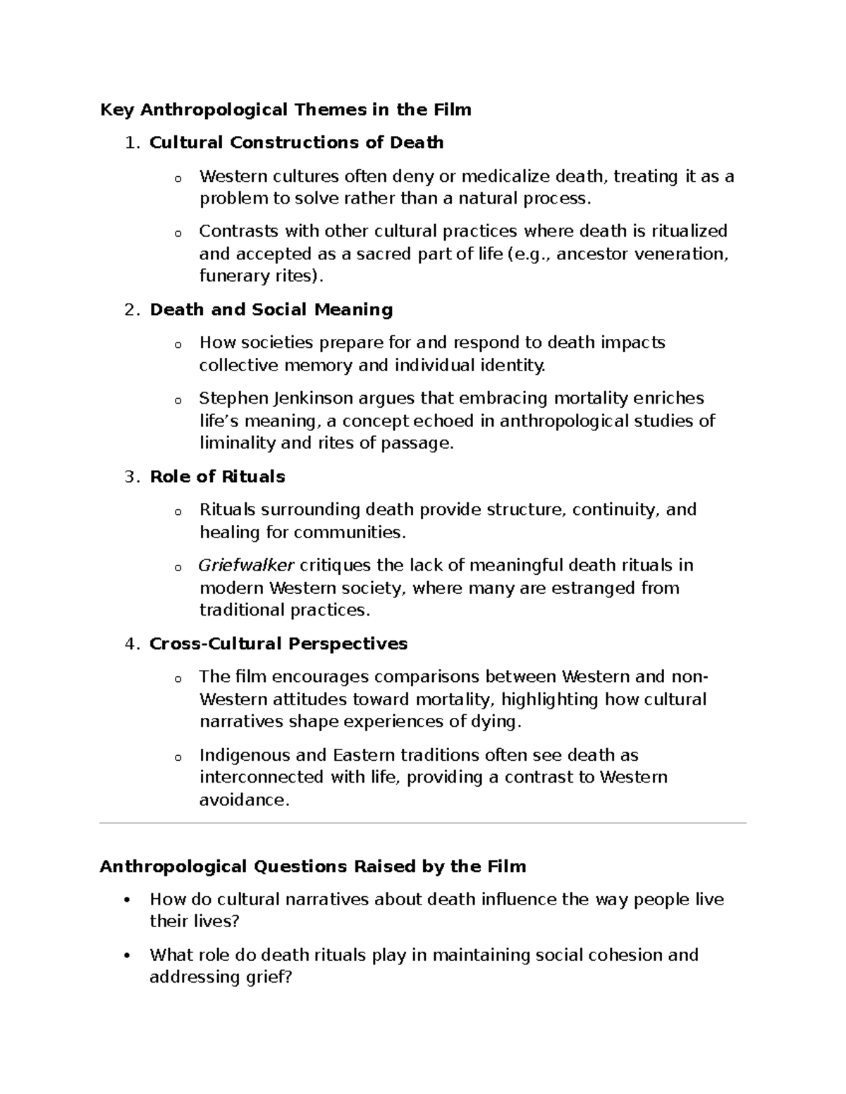 Key Anthropological Themes in "Grid Walker" Lecture Notes - Studocu