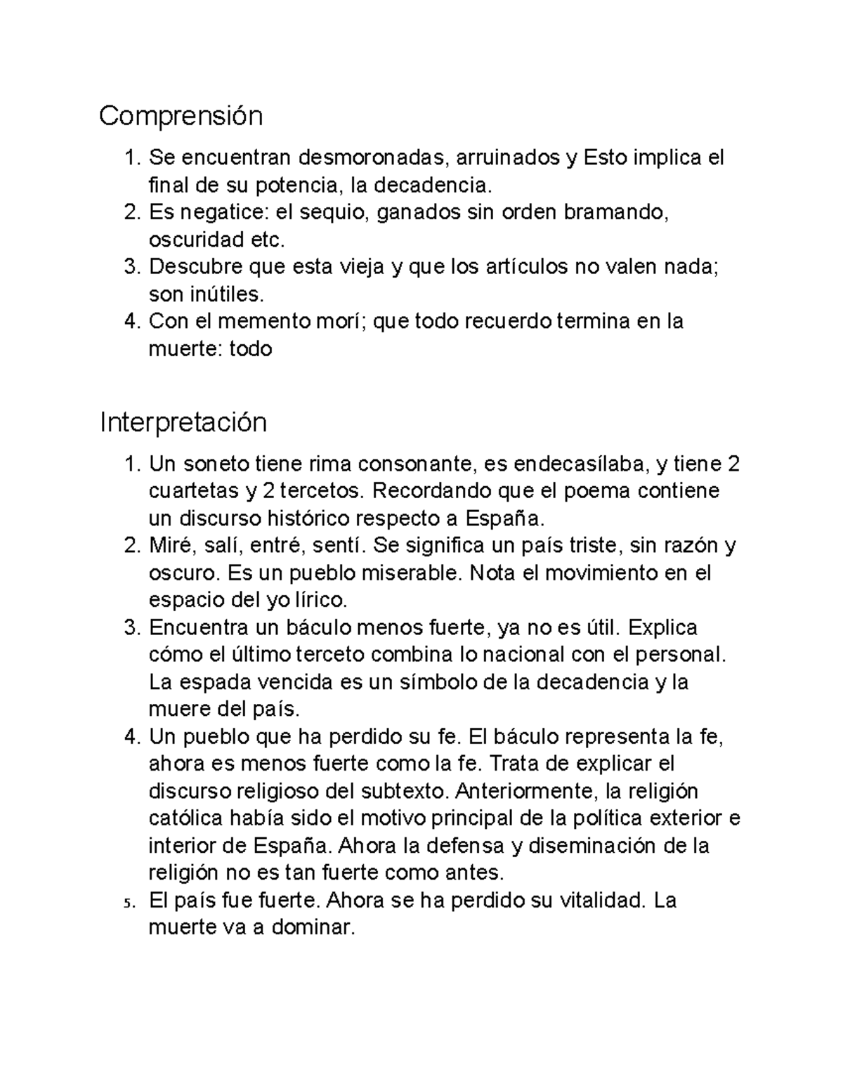 Análisis e Interpretación del Poema "Mire los muros de la patria mía ...