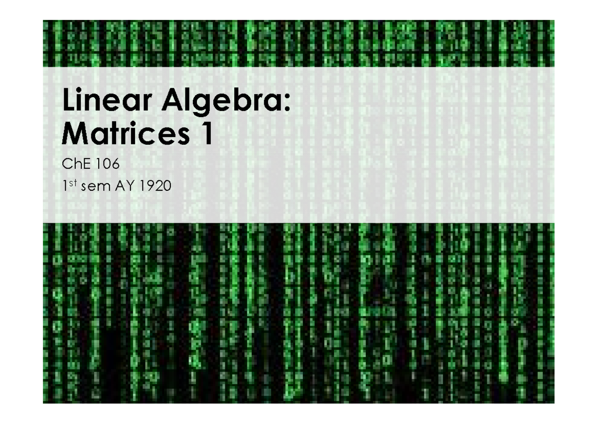 01 Linear Algebra 1 - Summary & Key Concepts for BS Civil Engg - Studocu