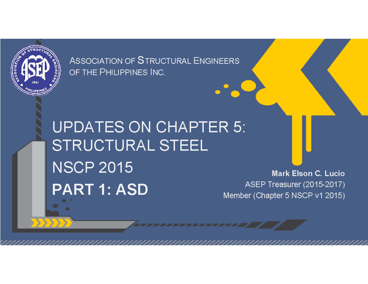 Updates on Chapter 5: Structural Steel NSCP 2015 Part 1 (ASD) - Studocu