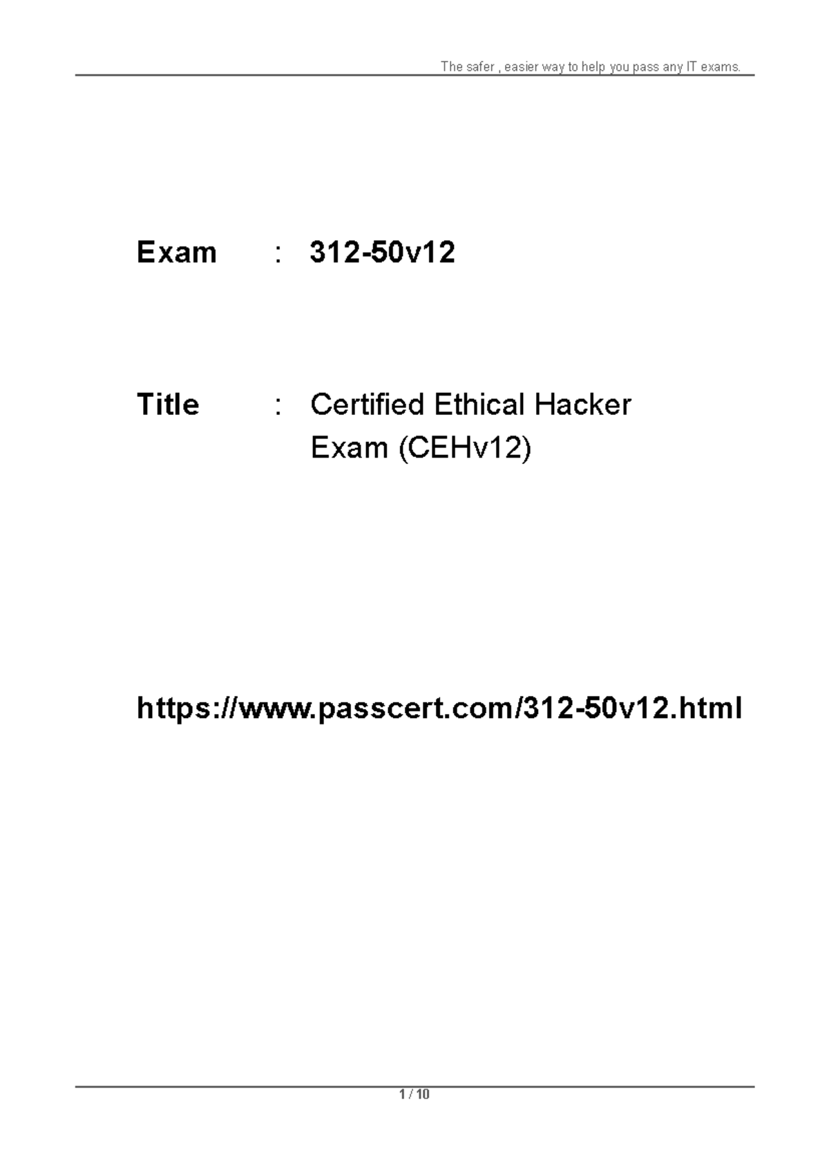 Ec-council Certified Ethical Hacker (CEHv12) 312-50v12 Dumps - Exam ...