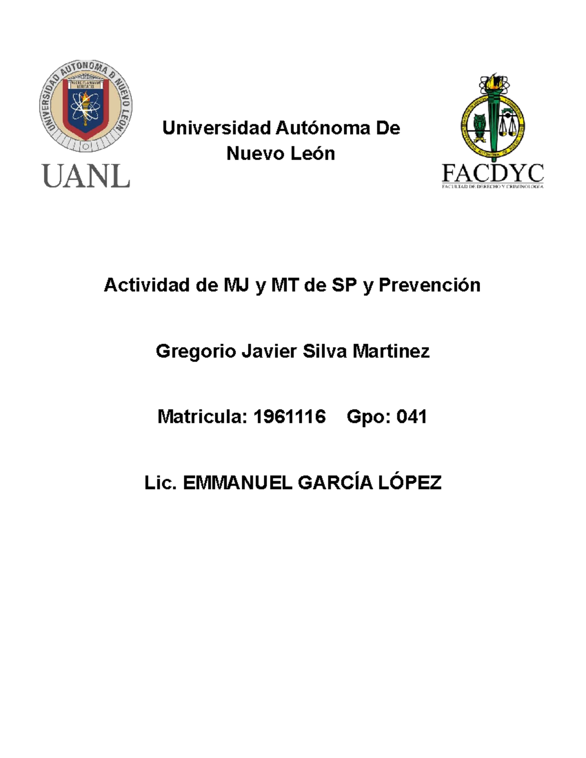 SMGJ Actividad de Seguridad Pública y Prevención del Delito - Studocu