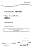 ICT2622 - Unisa - Object-Oriented Analysis - Studocu
