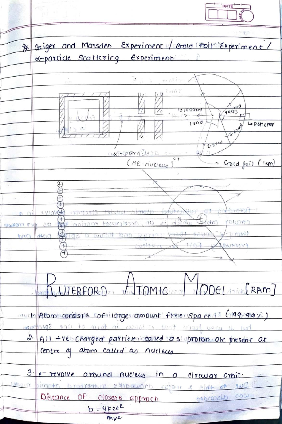 Atom and Nuclei Notes - PHYS 101: Geiger-Marsden Experiment Insights ...