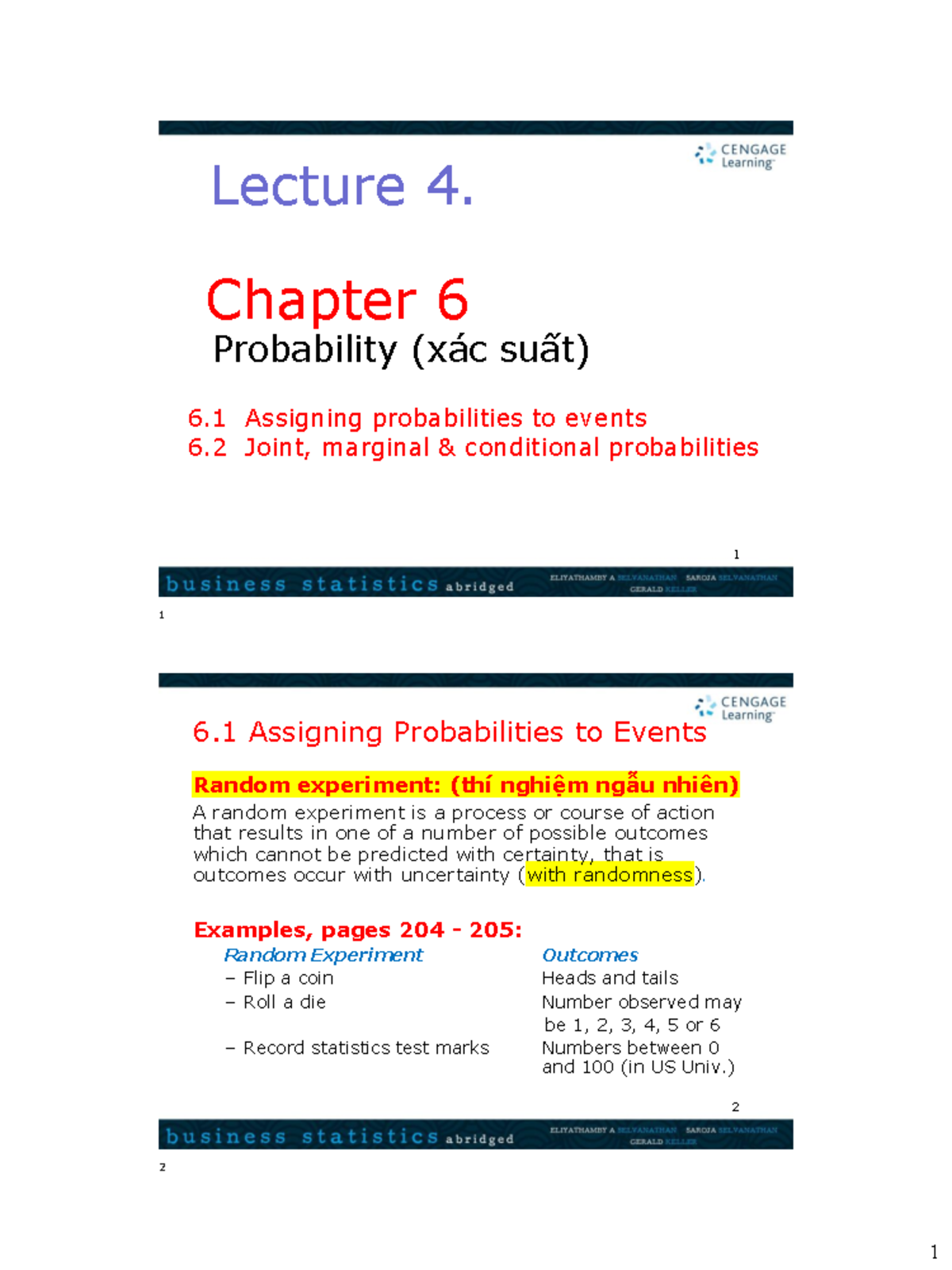 Lecture 4: Chapter 6 Probability - Assigning Probabilities & Events ...