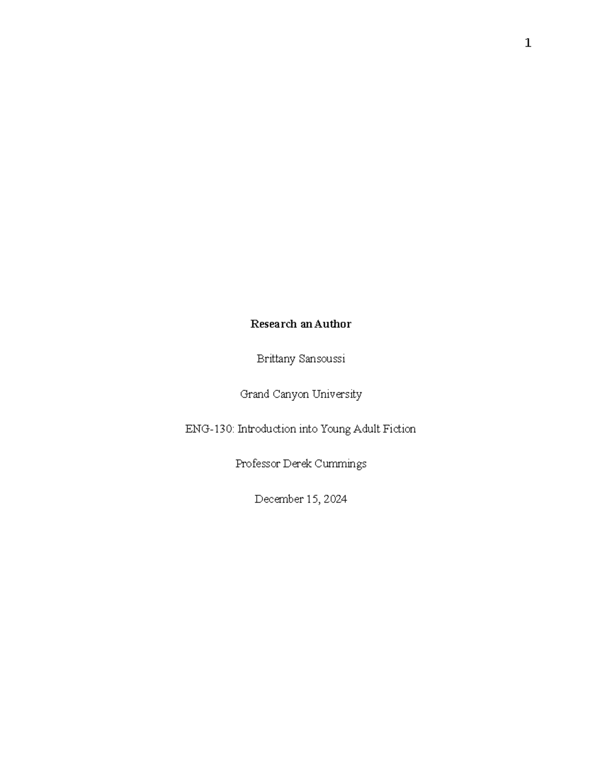 Research an Author - Research an Author Brittany Sansoussi Grand Canyon ...