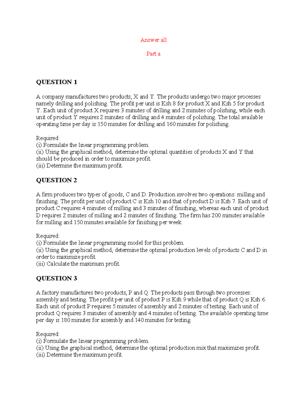 Linear Programming Models & Solutions: Comprehensive Notes for All ...