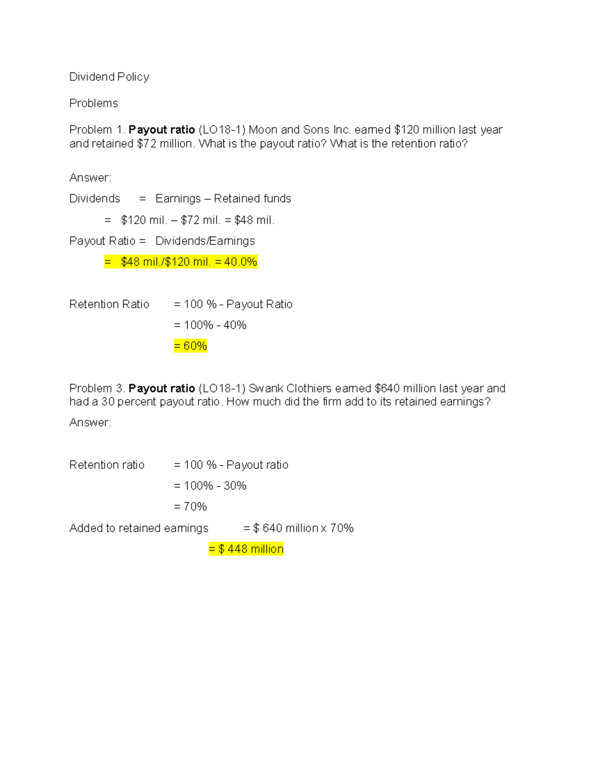 Dividend-Policy - lecture notes about dividends - Dividend Policy ...