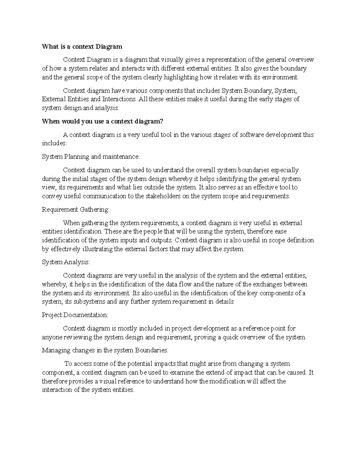 Understanding Context Diagrams: Overview and Benefits - Studocu