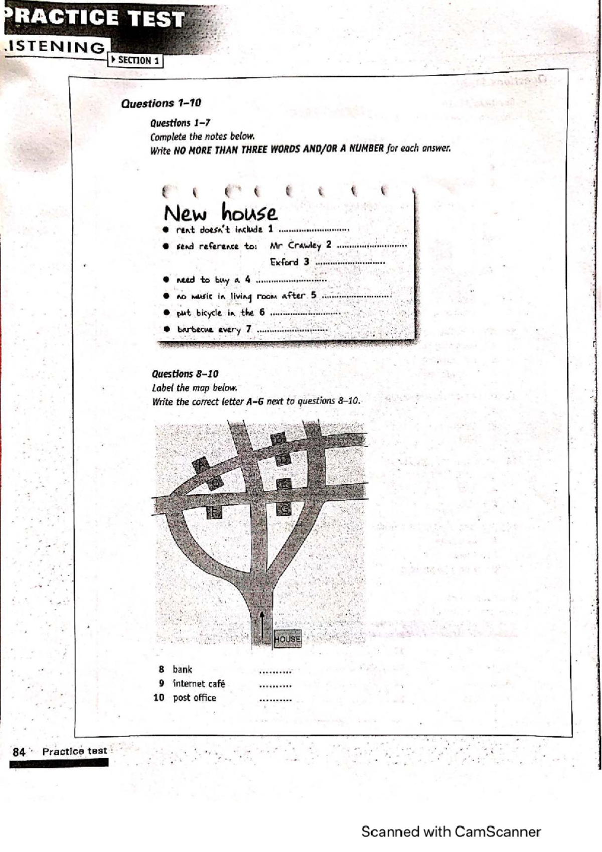 Entry Test Listening - Practice Test for Listening Section 1 & 2 - Studocu