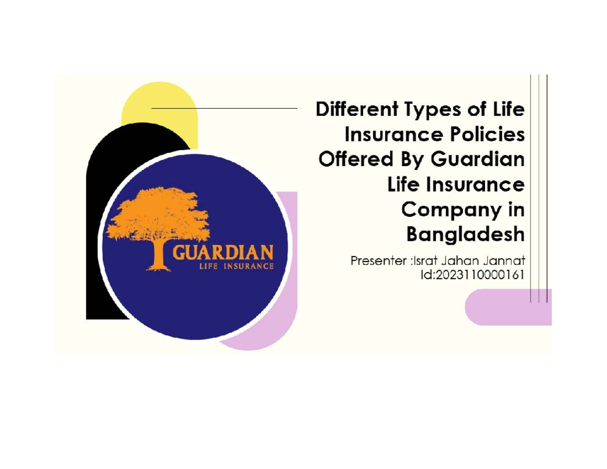 Different Types of Life Insurance Policies by Guardian Life (LIFE 101 ...