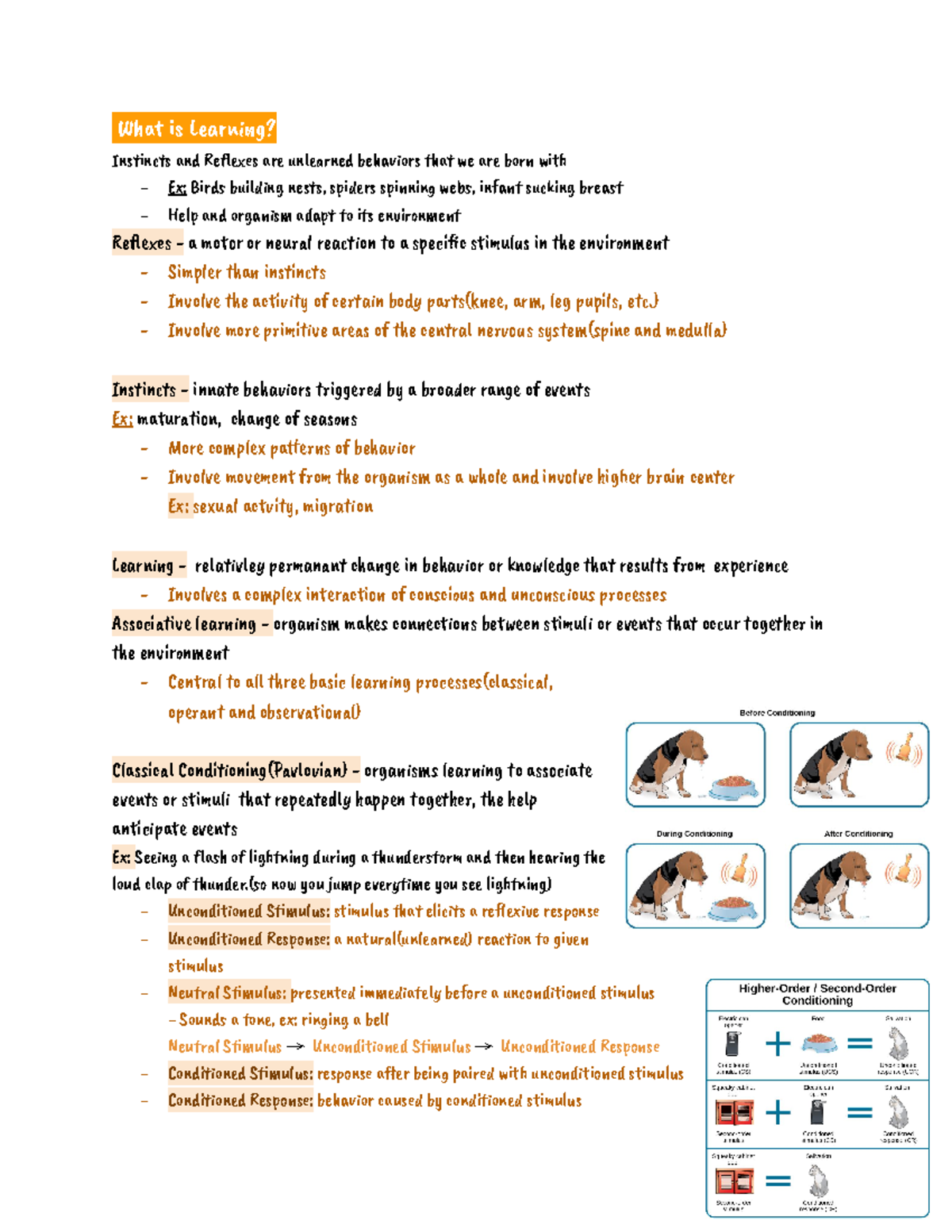 Psychology 101 - Chapter 6 Summary: Learning & Conditioning Concepts ...
