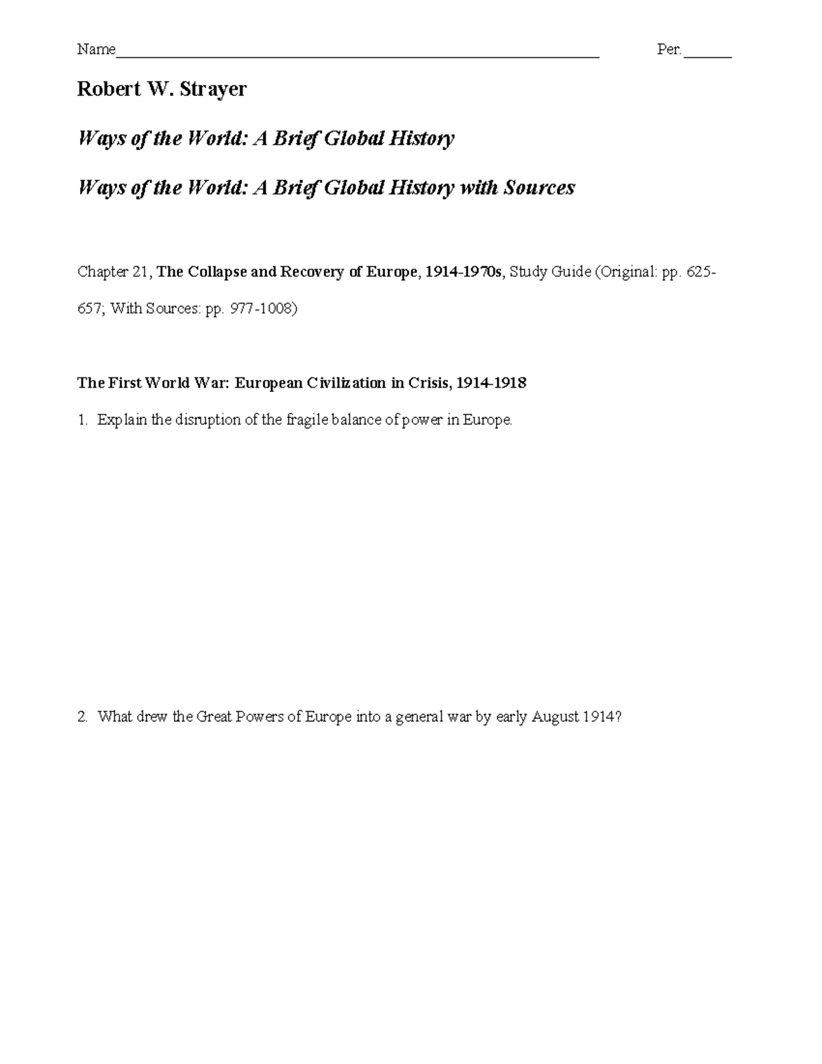 Ways of the World CH 21 Study Guide, Quiz & Answer Key - Studocu