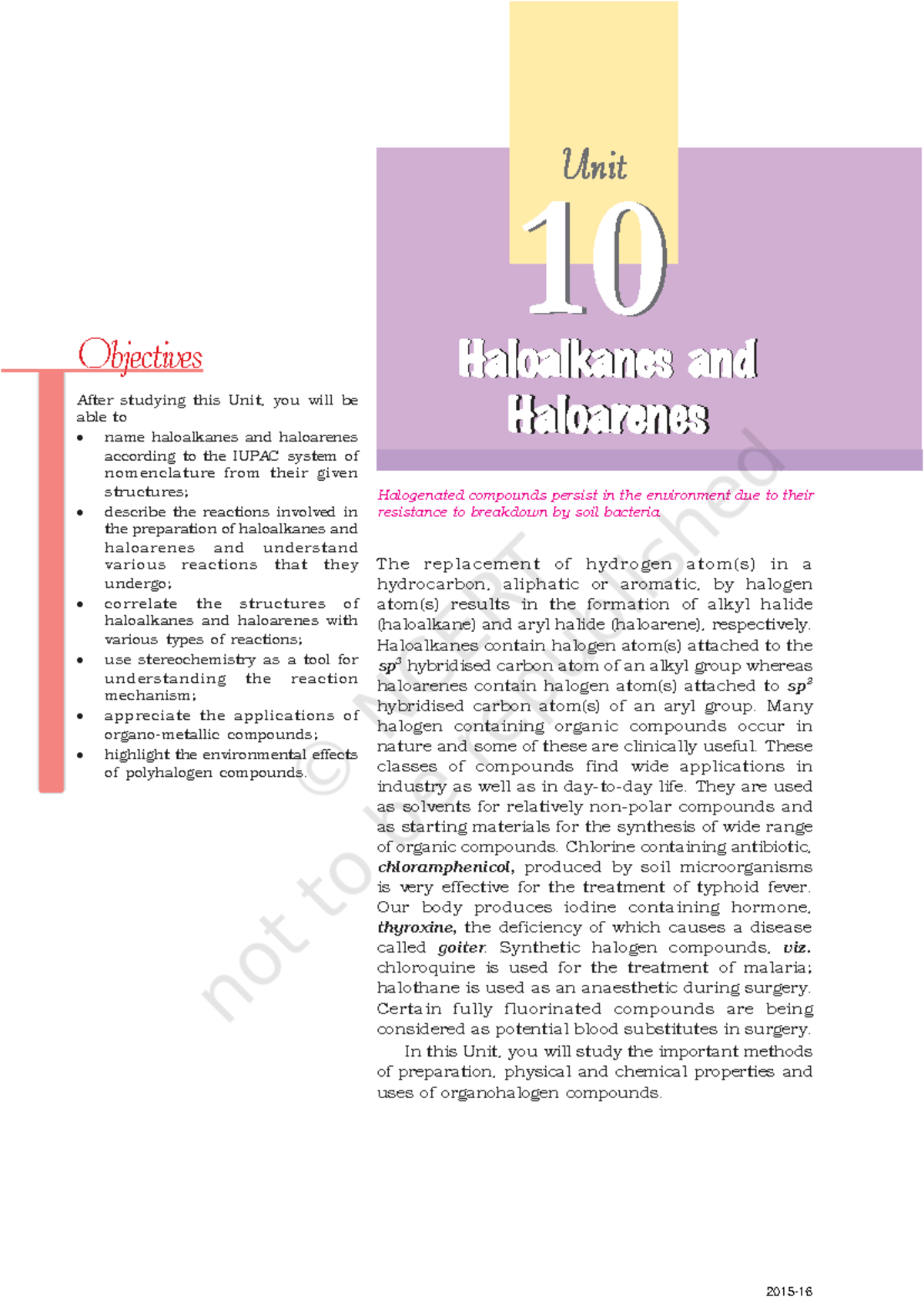 Unit 10: Haloalkanes and Haloarenes - IUPAC Nomenclature & Reactions ...