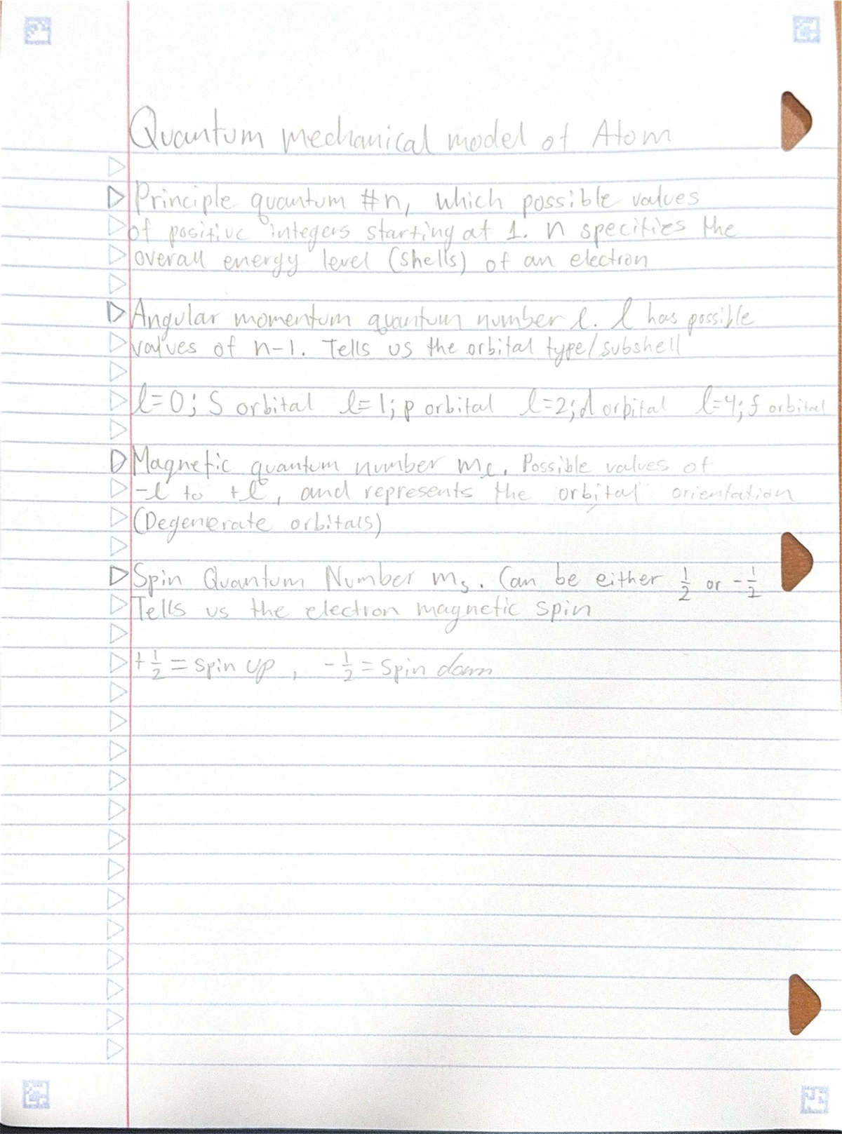 Final Exam Prep Guide: Quantum Mechanical Model of Atom - Studocu