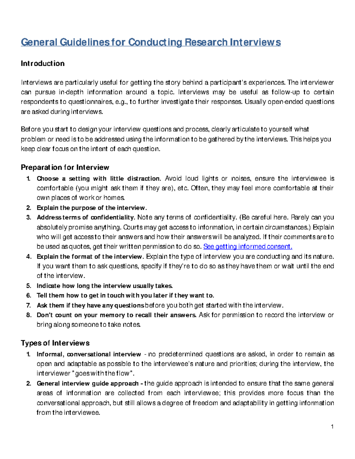 Guidelines for Conducting Effective Research Interviews - Studocu