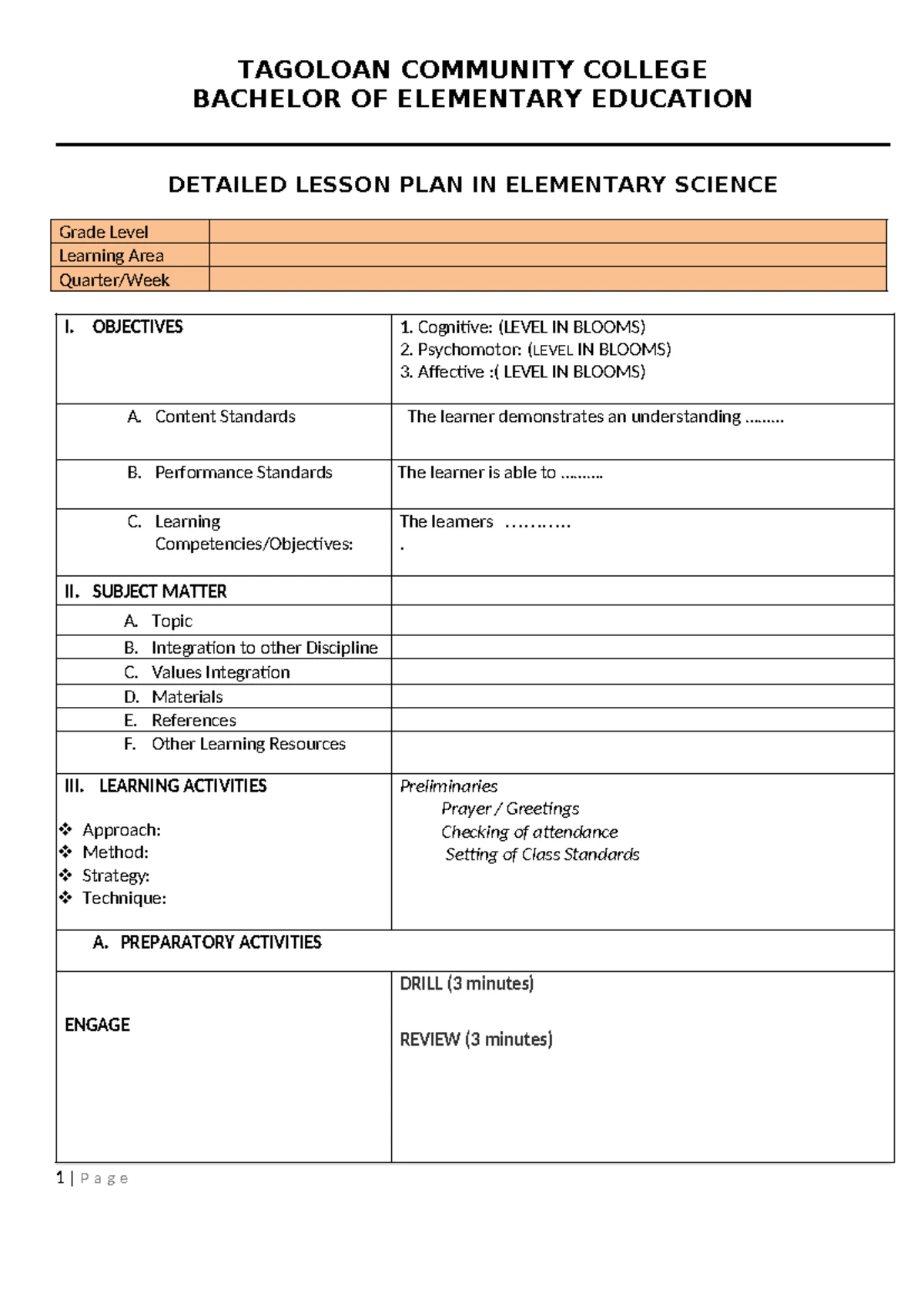 DLP: Detailed Lesson Plan in Elementary Science for BEED Students - Studocu