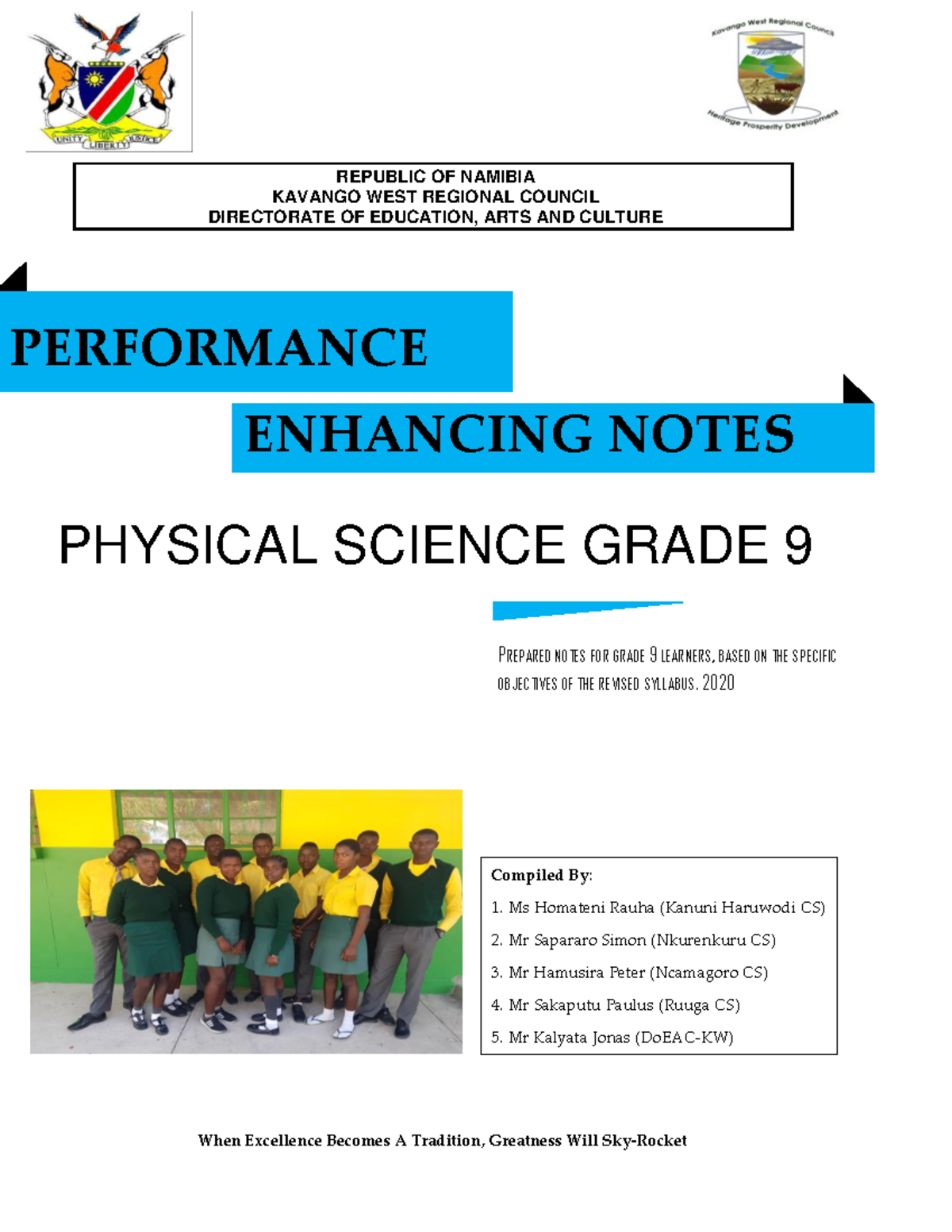 Physical Science Grade 9 Performance Enhancing Notes for Kavango West ...