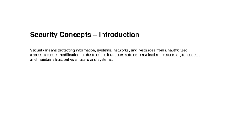 Security Concepts Overview: Key Principles & Mechanisms - Studocu