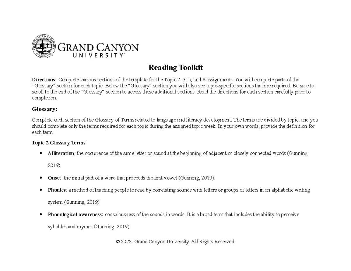 ELM-315 RS T8 ELM 315 Reading Support Strategies for All Students - Reading Support Strategies ...