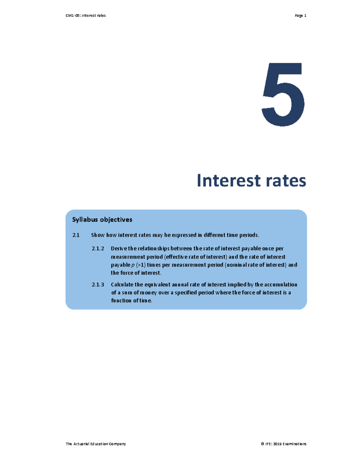 Chapter 3: Interest Rates - IFE 2019 Exam Notes - Studocu