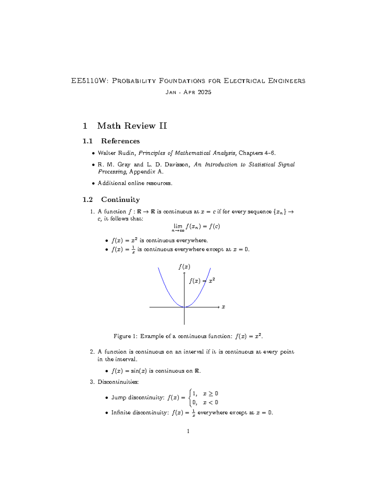 EE5110W: Math Review II - Probability Foundations Notes - Studocu
