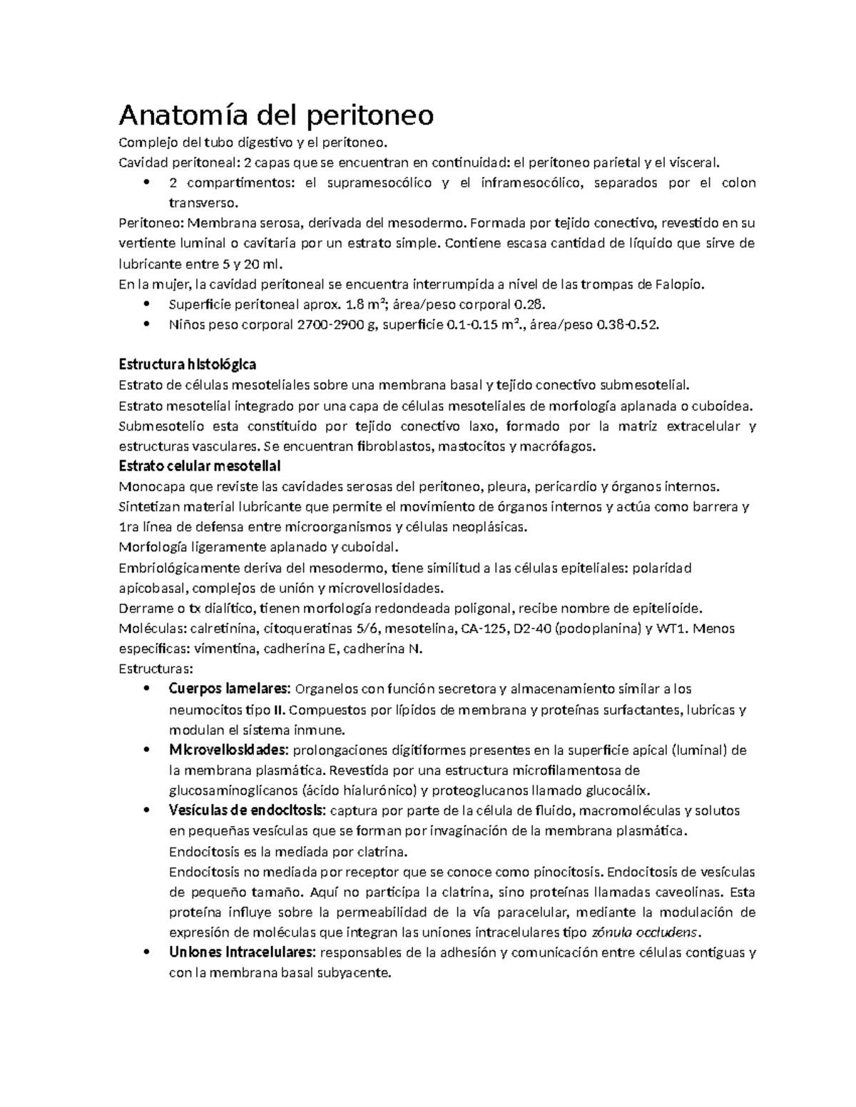 Anatomía del Peritoneo: Estructura y Funciones Esenciales - Studocu