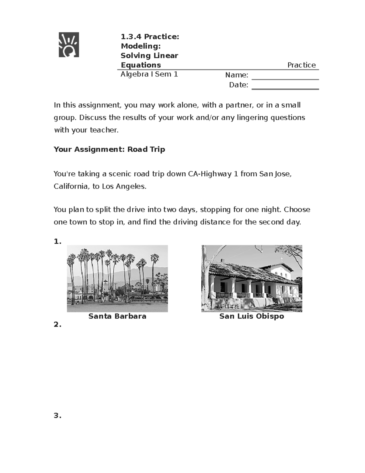 1.3.4 Practice - Modeling Solving Linear Equations (Practice) - 1.3 ...
