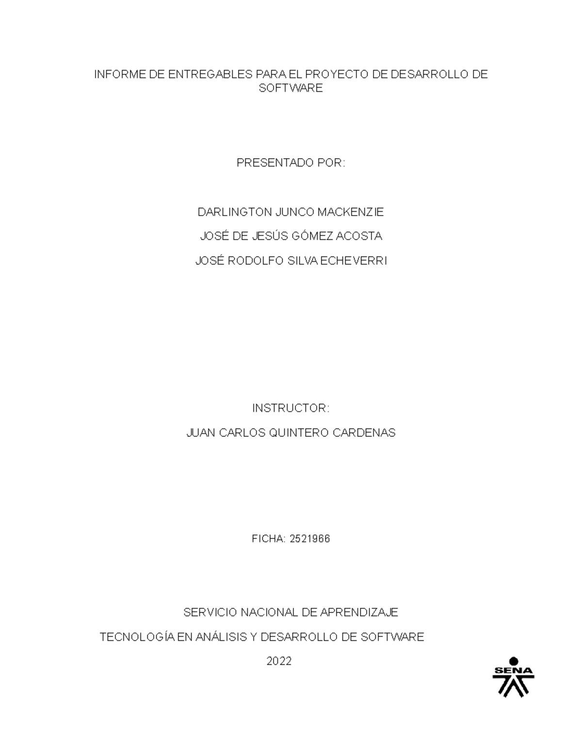 GA4 220501095 AA2 EV02 - Informe de Entregables Proyecto Software - Studocu