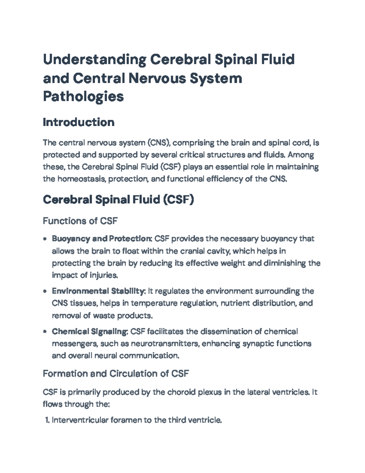 Understanding CSF and CNS Pathologies: Structure, Function & Clinical ...
