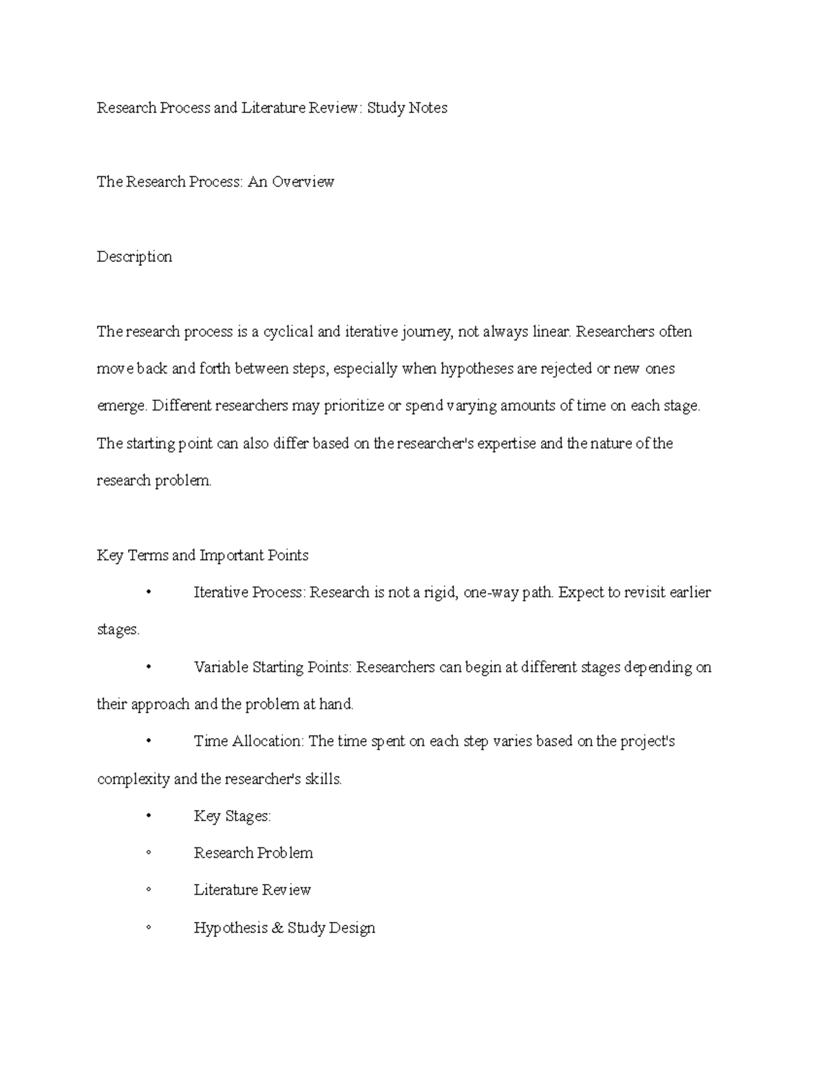 SOWK 5 - Research Process and Literature Review Study Notes - Studocu