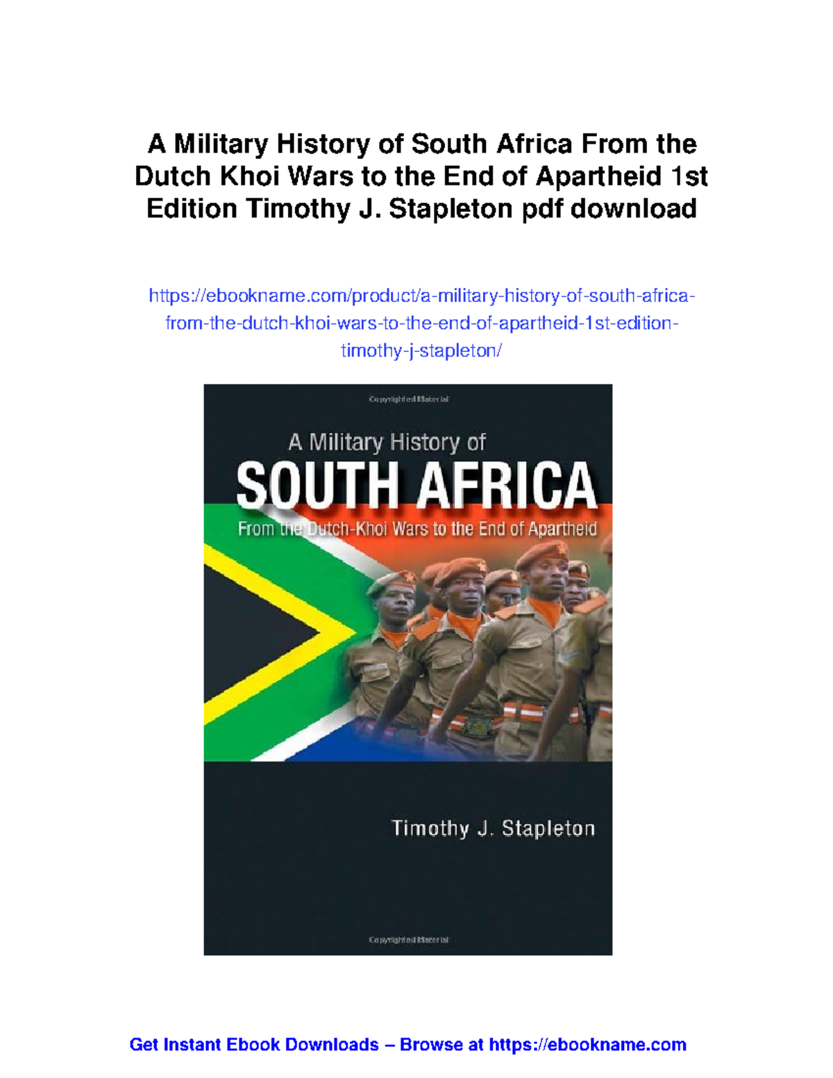 A Military History of South Africa: From Dutch Wars to Apartheid - Studocu
