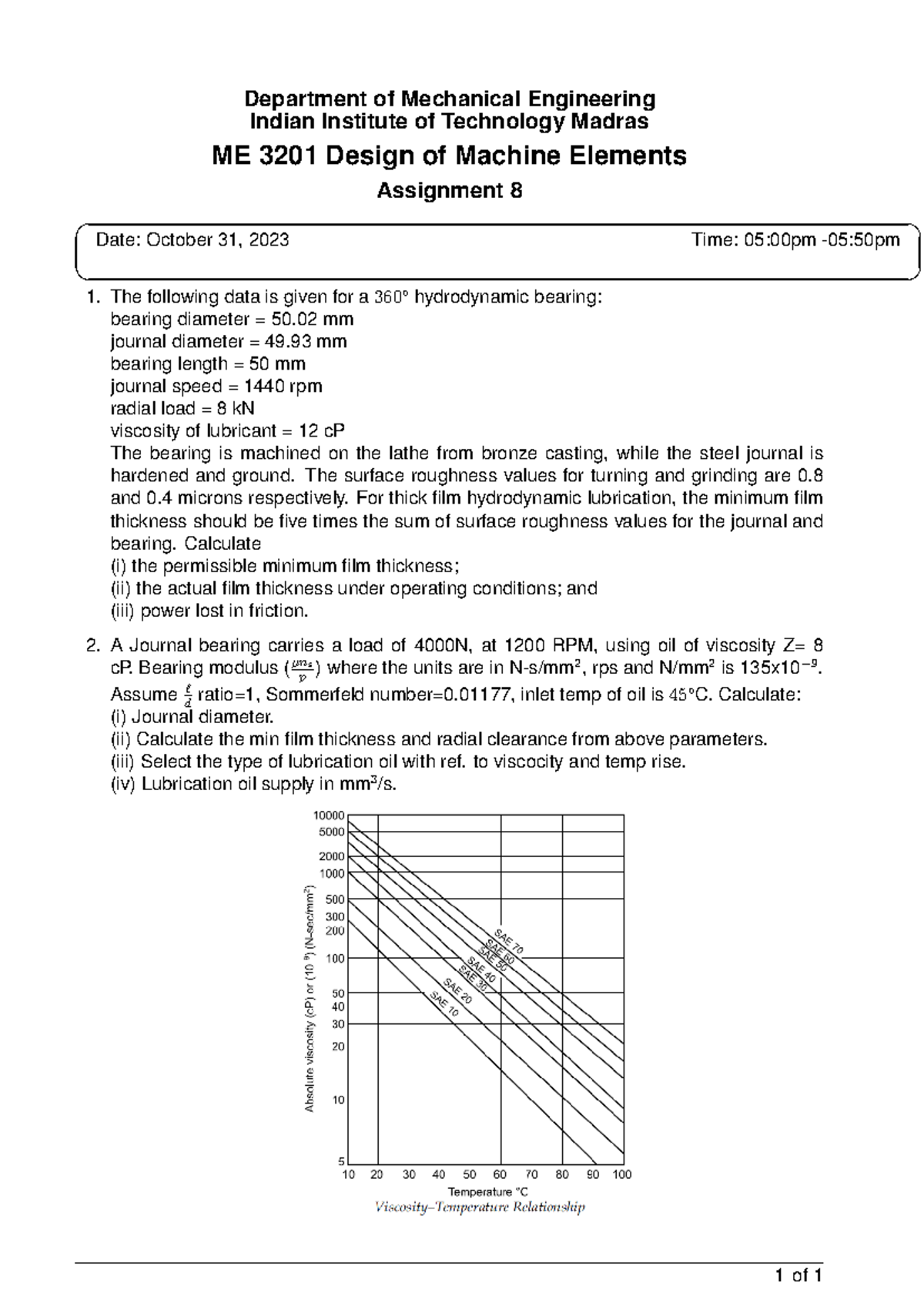 ME3201 Tutorial 8 - Assignment - Department of Mechanical Engineering ...