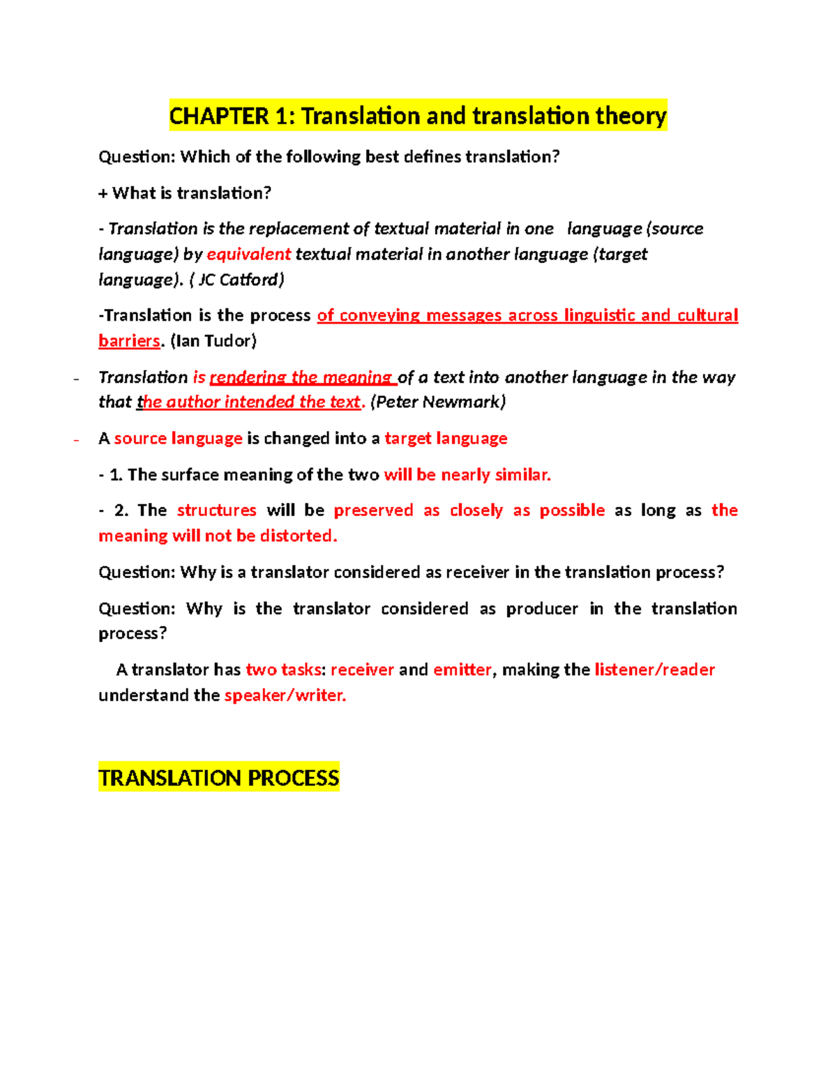CHAPTER 1: Translation Theory Overview and Key Concepts - Studocu