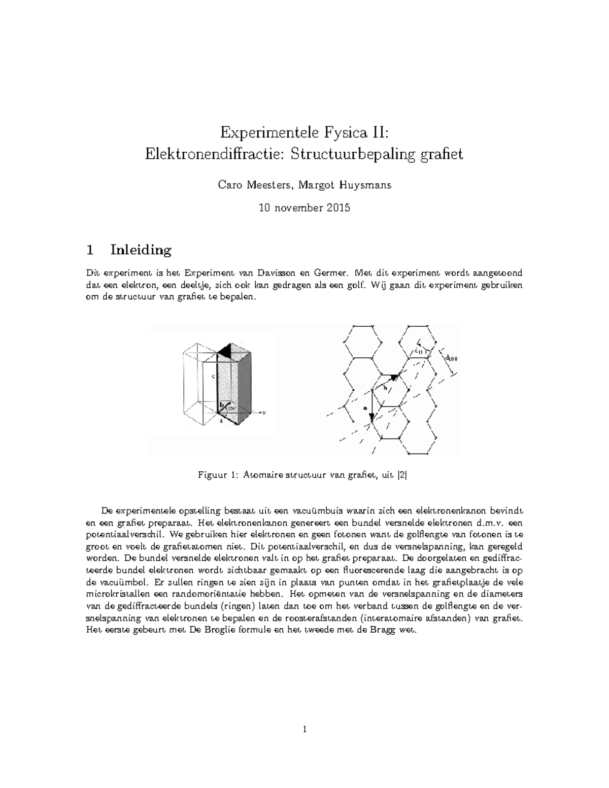 Experimentele Fysica II: Elektronendiffractie en Structuurbepaling van ...