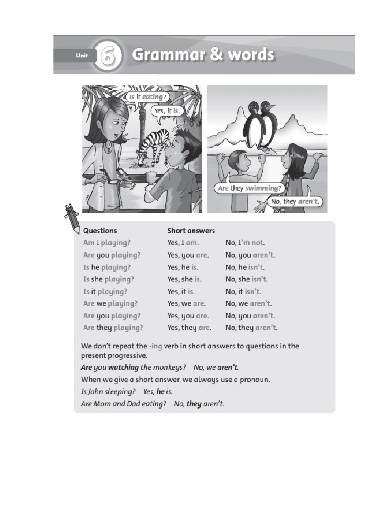 Unit 6 Test Review: Present Progressive Questions and Answers - Studocu