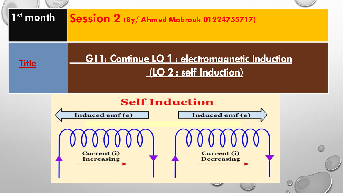 G11 Electromagnetic Induction & Self Induction - Session 2 - Studocu