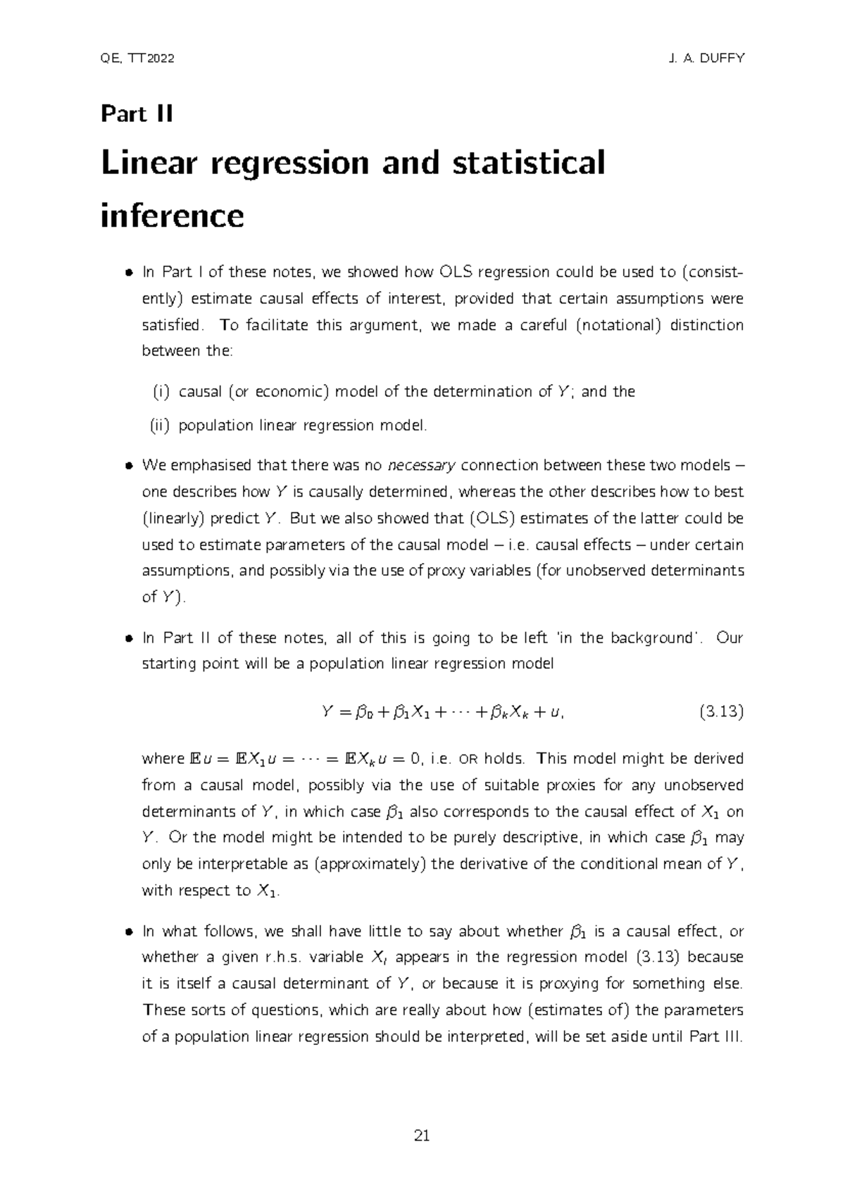 Linear Regression & Statistical Inference Notes - QE TT2022 - Studocu